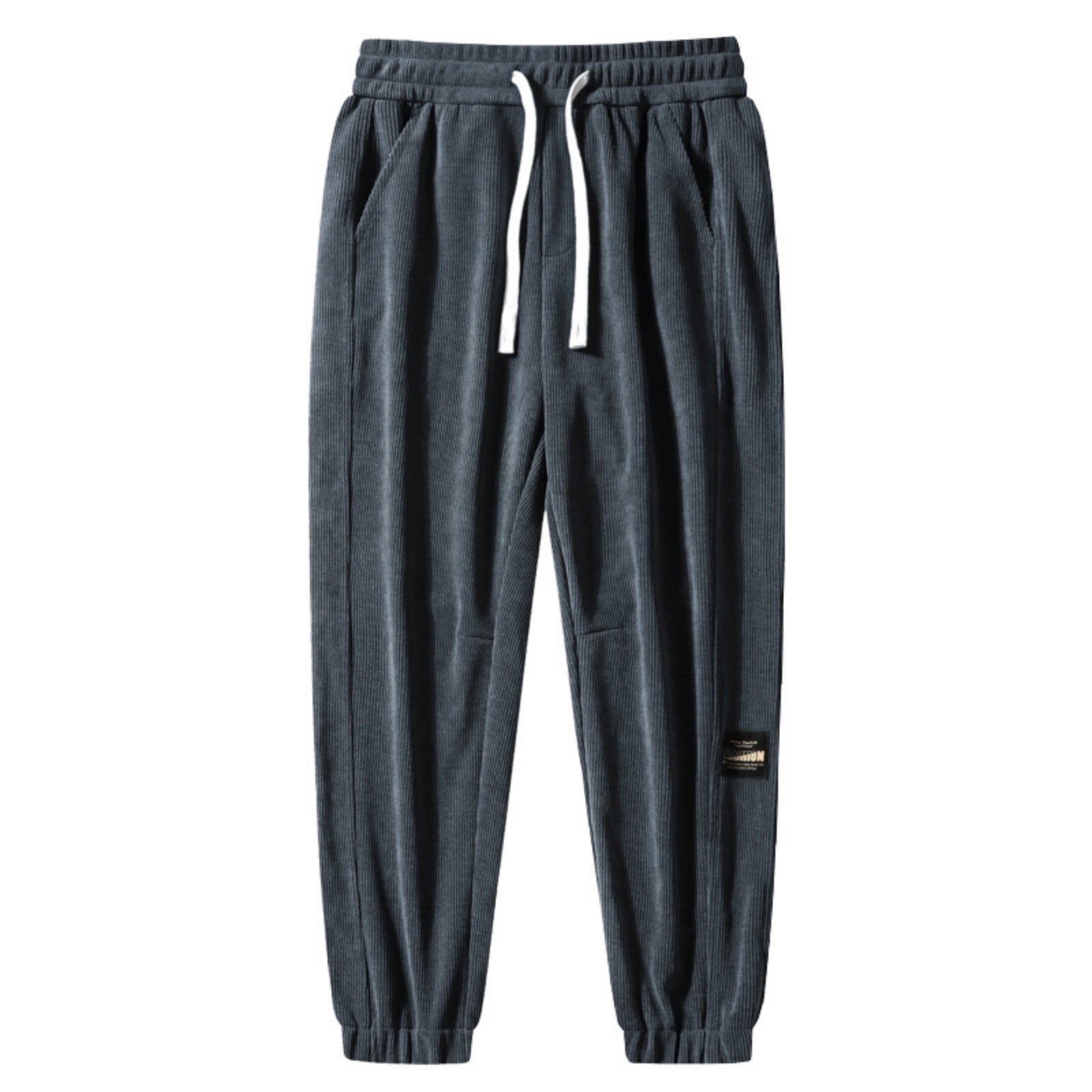 CONROSES Mens Corduroy Pants Solid Color Pants for Men Casual Wide Leg ...