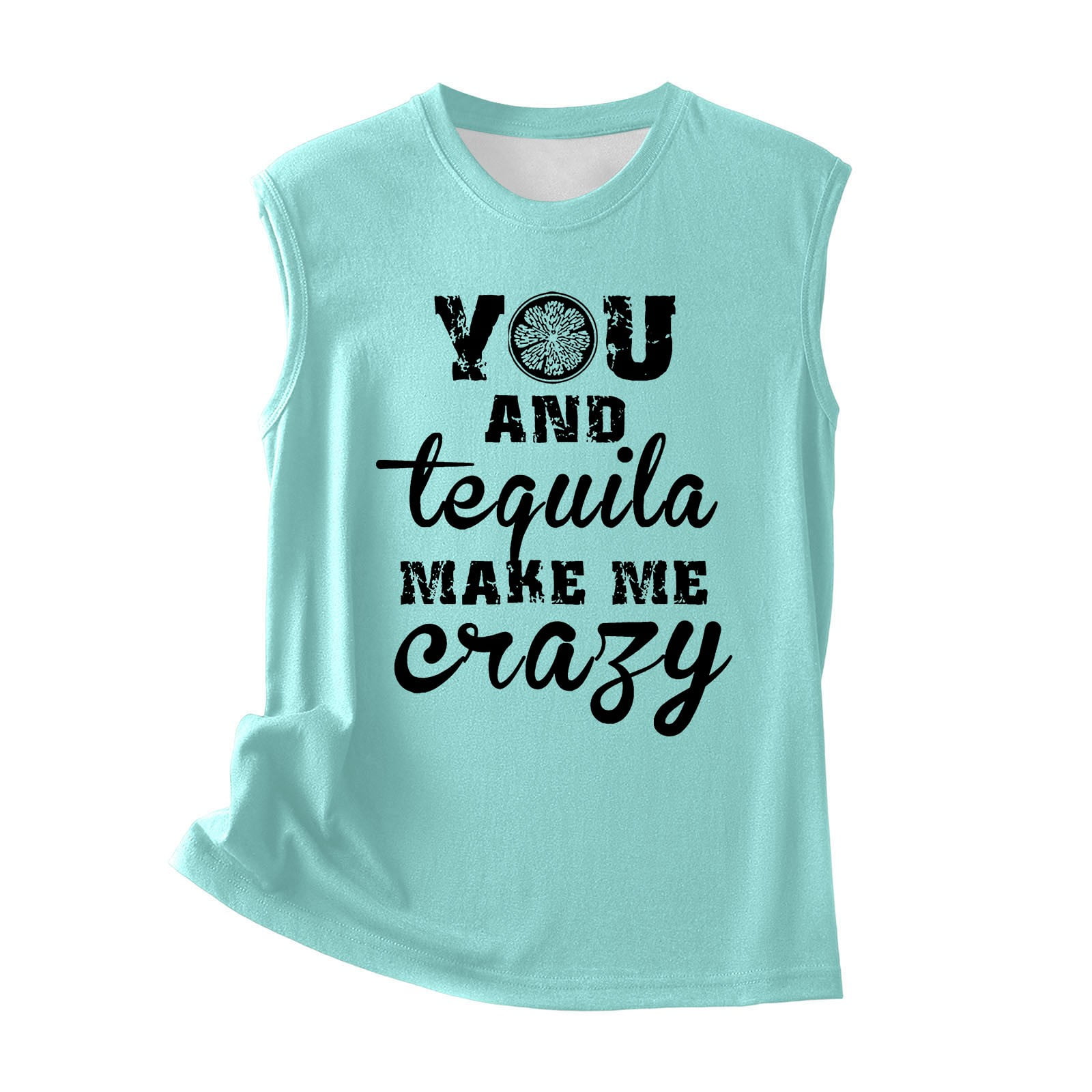CONROSES Mothers Day Gift Womens Sleeveless T-Shirts Crewneck Letter ...