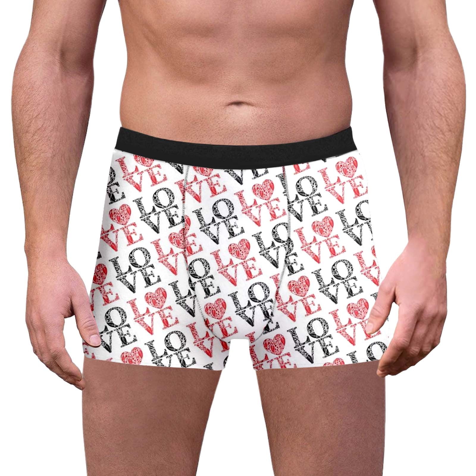 CONROSES Valentines Men's Underwear Boxer Briefs Valentine's Day Love ...