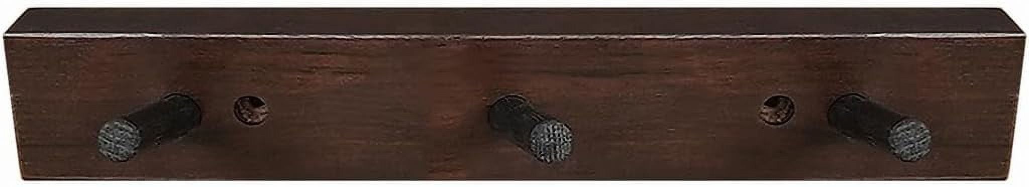 CONSDAN Coat Rack Wall Mount, USA Grown Hickory Coat Hooks with 3 Hooks ...