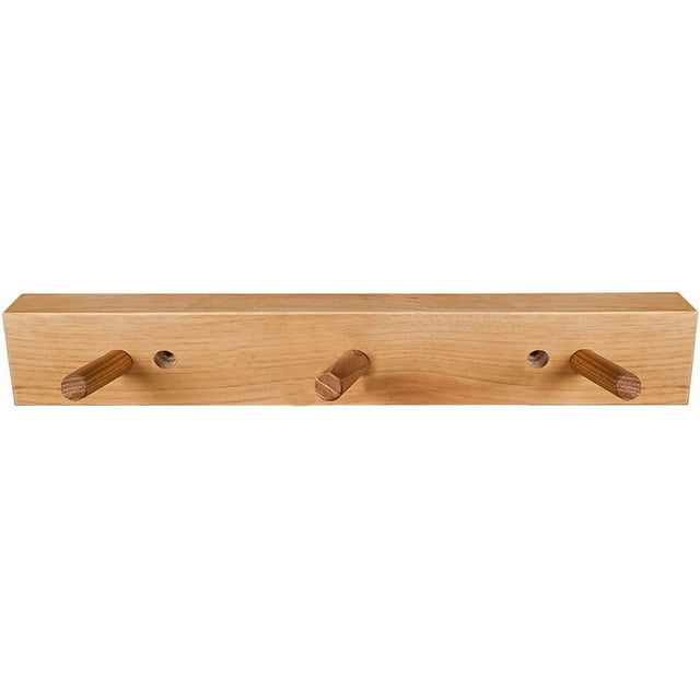 CONSDAN Coat Rack Wall Mount, USA Grown Hickory Coat Hooks with 3 Hooks ...