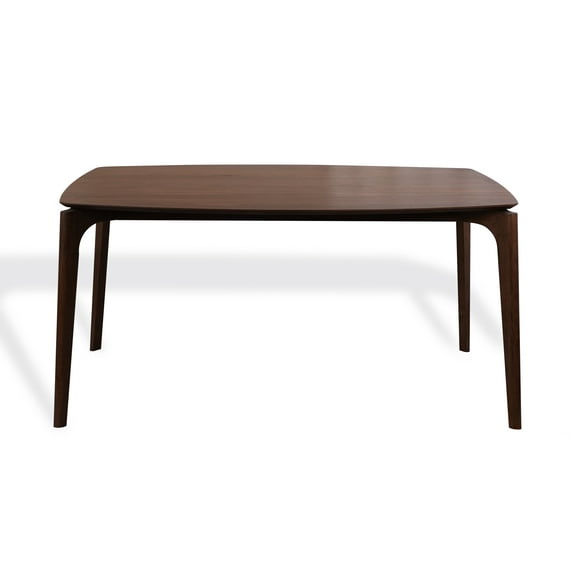 CONSDAN Dining Table for 4-6, Table Only, Walnut Veneer Top, Solid Wood ...