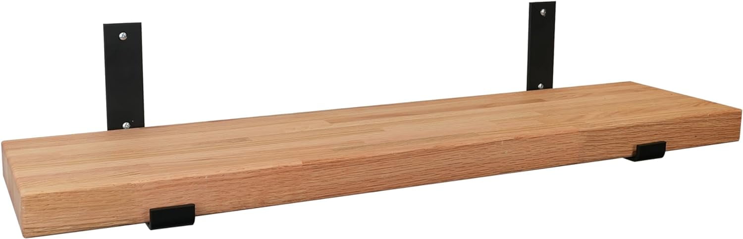 CONSDAN Floating Shelves, USA Grown Solid Oak Hardwood, Wall Shelves ...