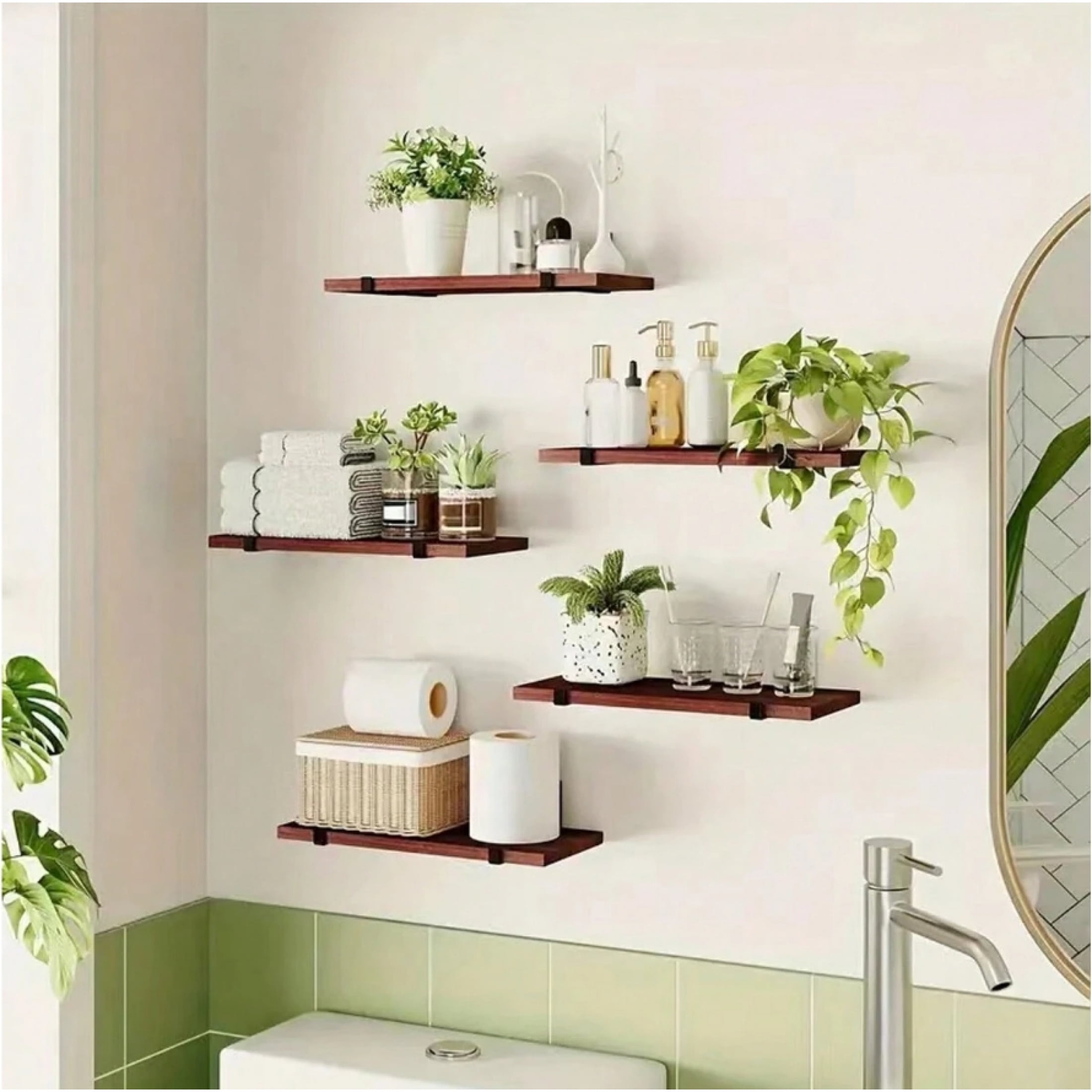 CONSDAN Floating Shelves for Wall Mounted Book Shelf Hanging Shelves ...