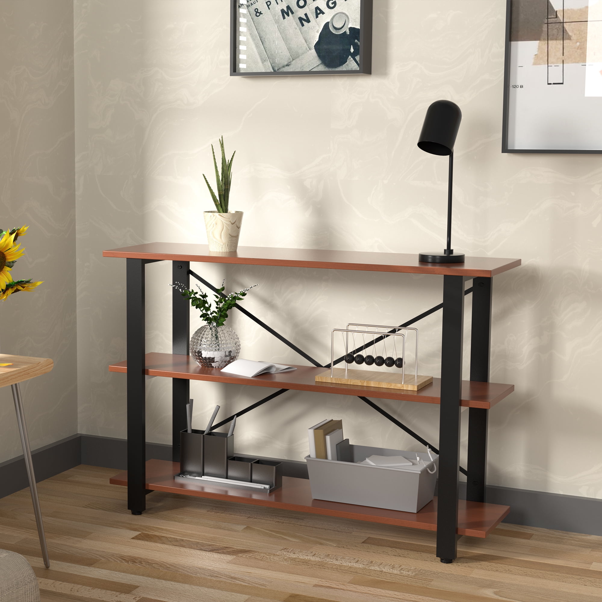 CONSDAN Industrial Bookshelf, Console Table, Entryway Table, USA Grown ...