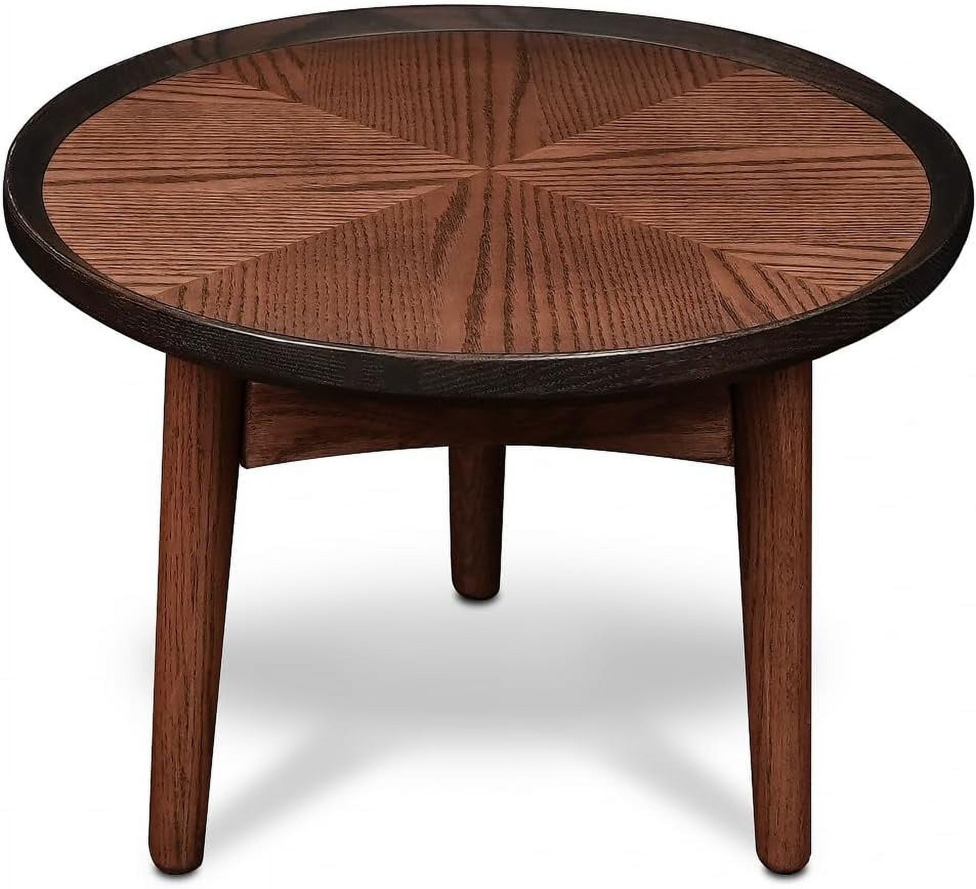 CONSDAN Nesting Table, Solid Oak Hardwood Structure Round Coffee Table ...
