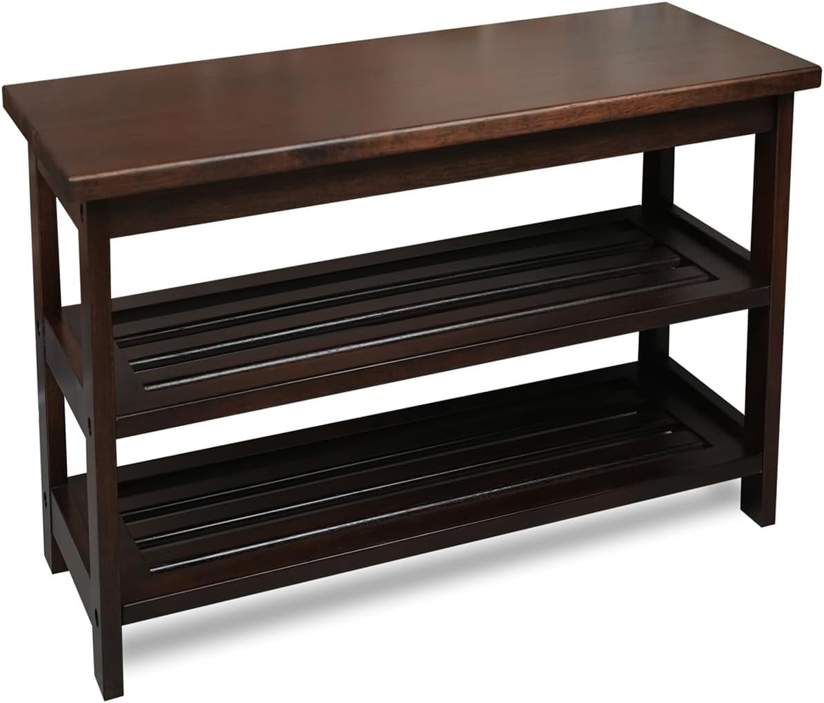 CONSDAN Shoe Bench Rack for Entryway, USA Grown Hickory Shoe Rack Bench ...
