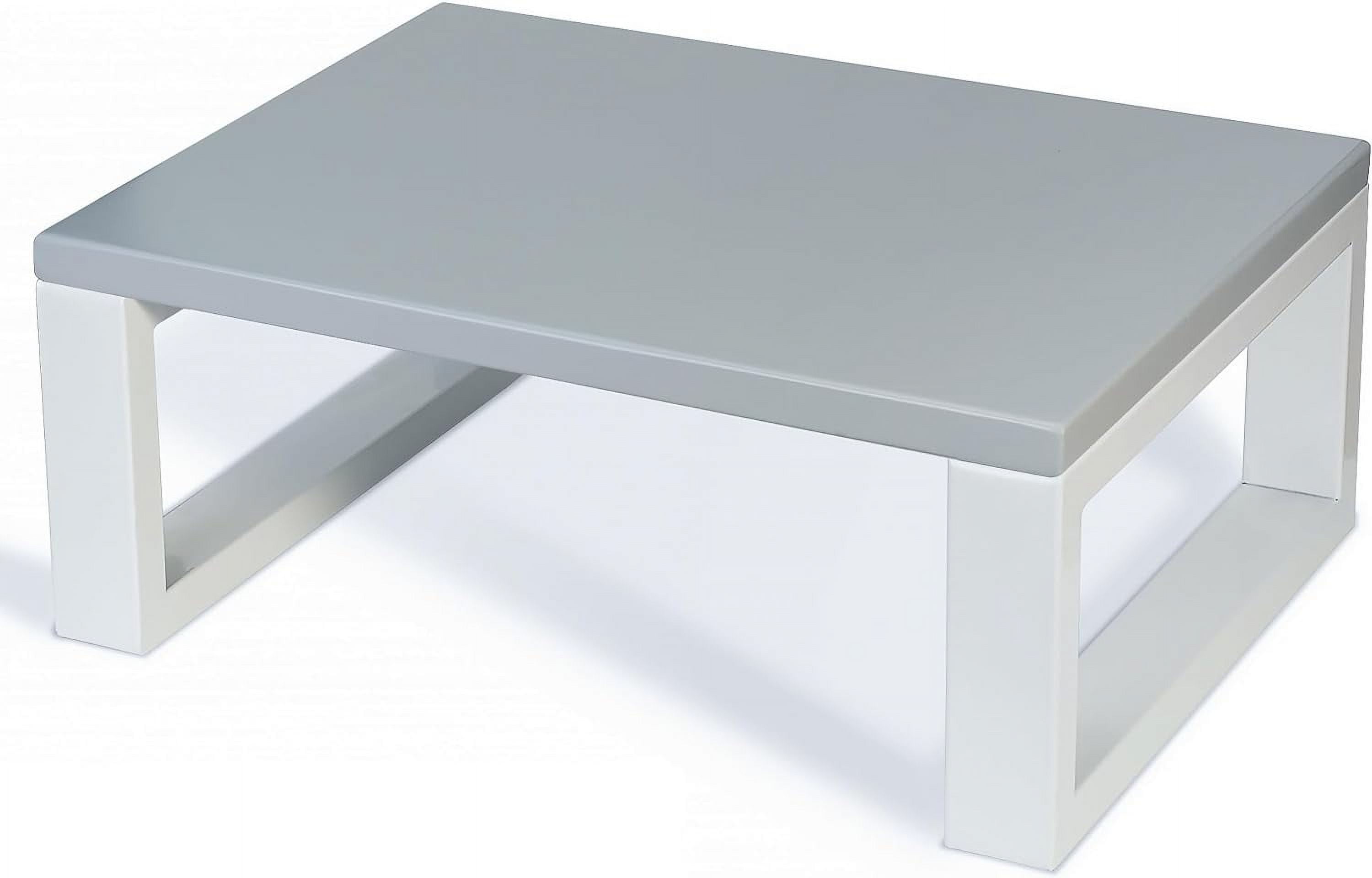 CONSDAN Grey Wooden Step Stool with Metal Frame, Portably designed for ...