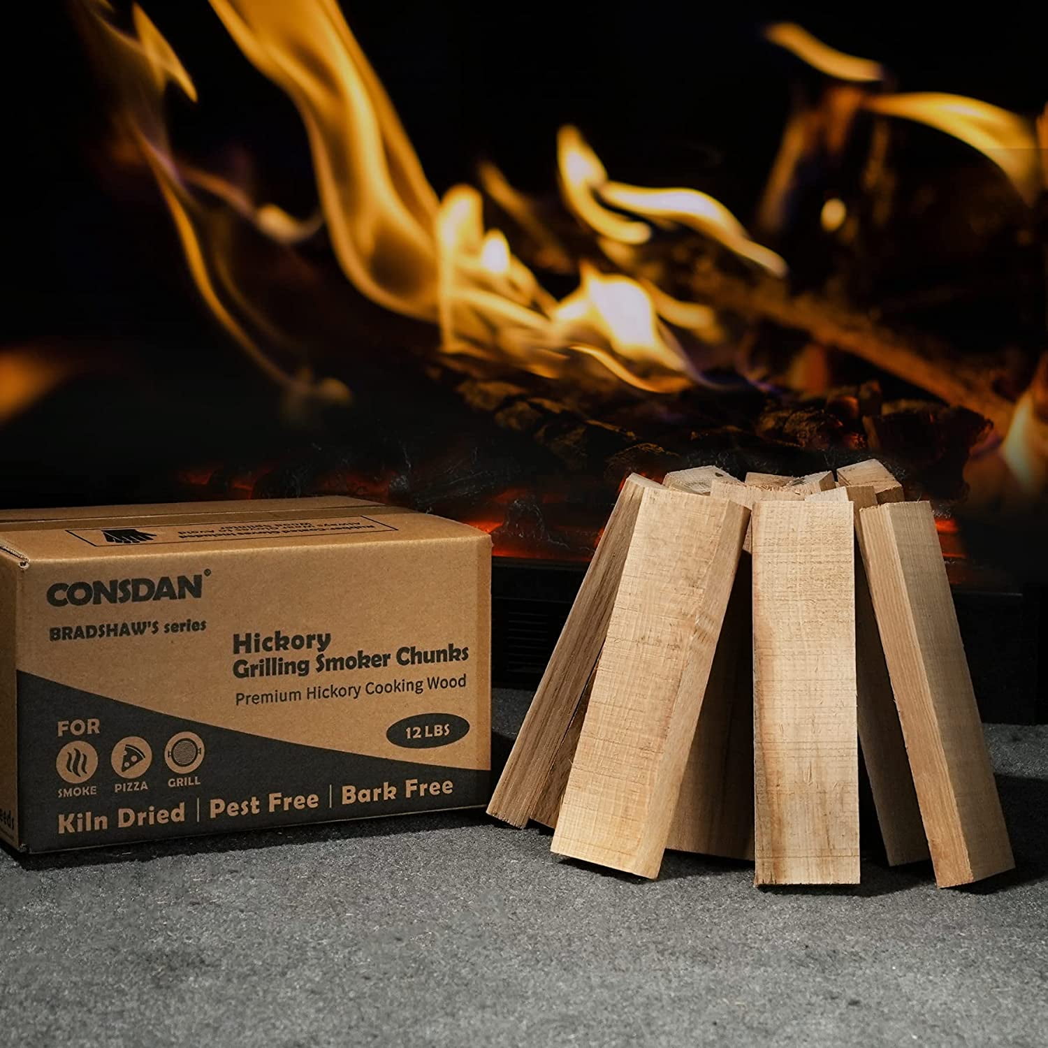 CONSDAN Wood Chips for Smoker, USA Grown Cherry Pizza Oven Wood, BBQ ...