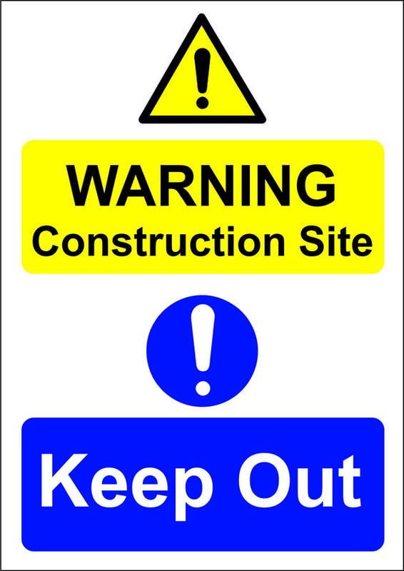 CONSTRUCTION SITE KEEP OUT Metal Sign OR FOAMEX SITE SIGN SITE SAFETY ...