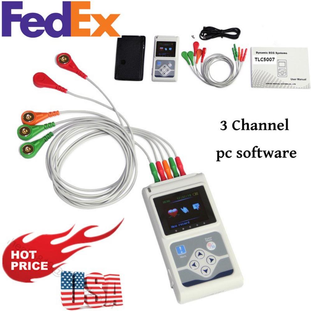 TLC5007 24 hours Dynamic ECG Systems 3 leads ECG Holter - Walmart.com