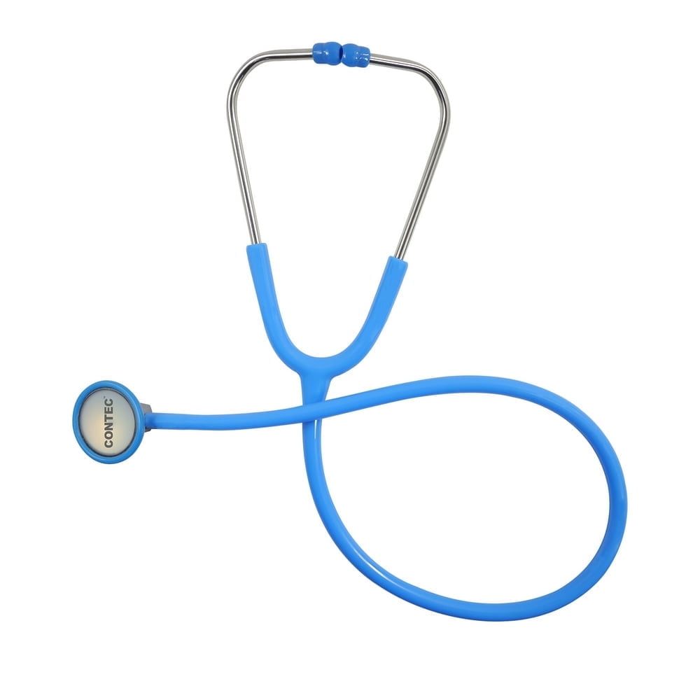 Contec SC12 Cardiology Stethoscope, Single Head Zinc Alloy, Light Blue ...