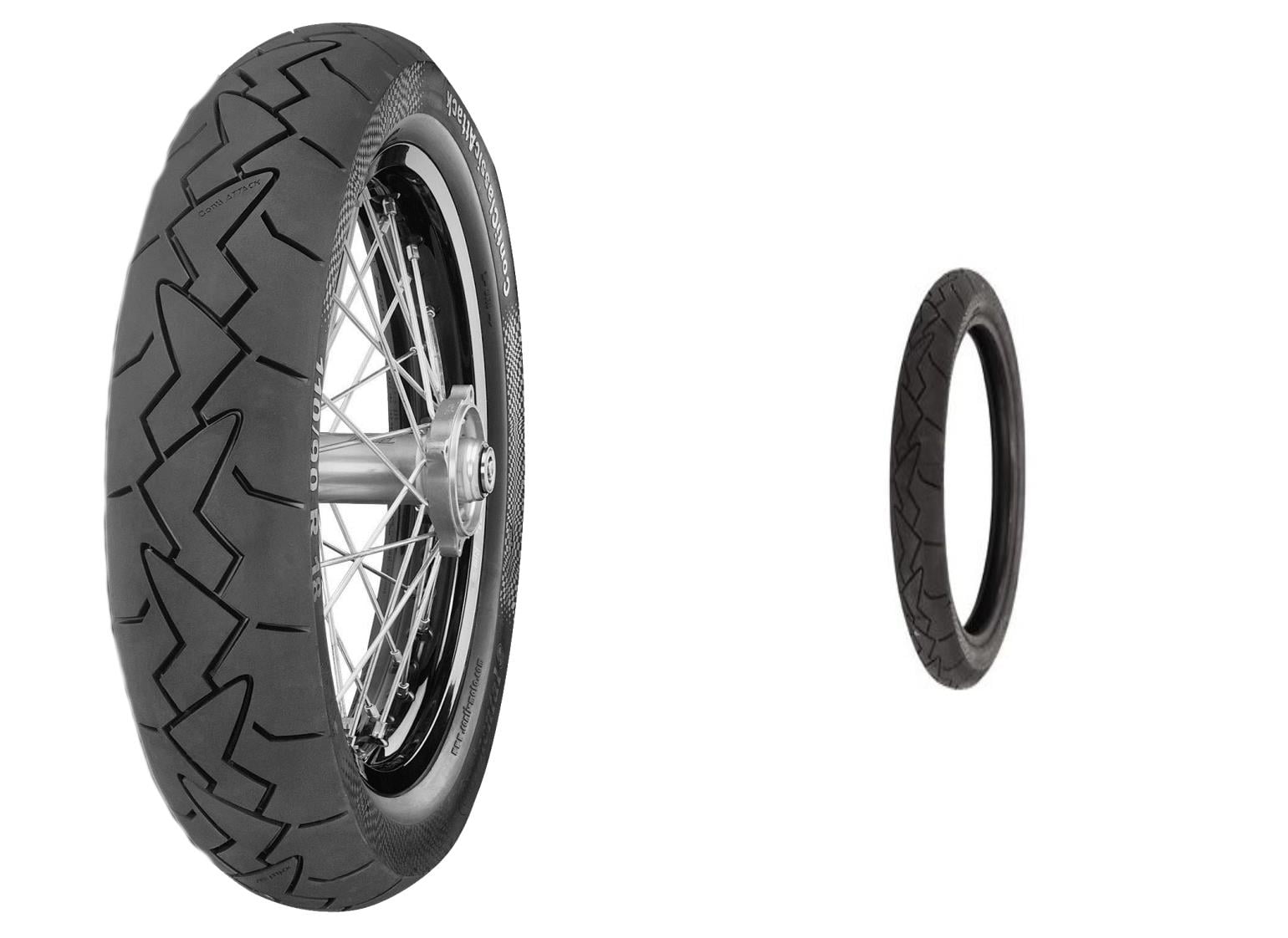CONTINENTAL Classic Attack Front & Rear Tire Set, 100/90VR19 57V & 120 ...