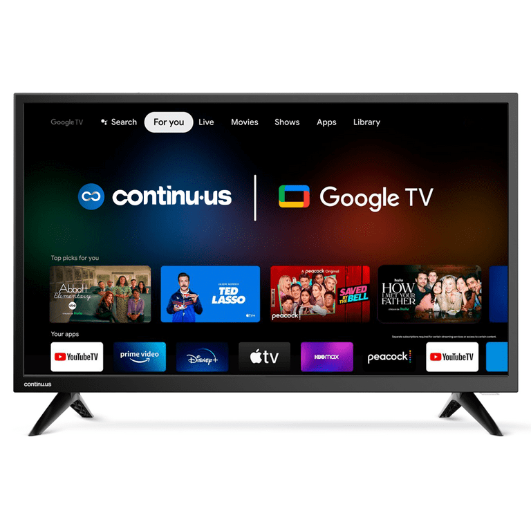 24 Inch Smart 12V RV television by Continu.us 720p Android Google 12 Volt TV with Google Assistant Chromecast Free Streaming Apps Built for