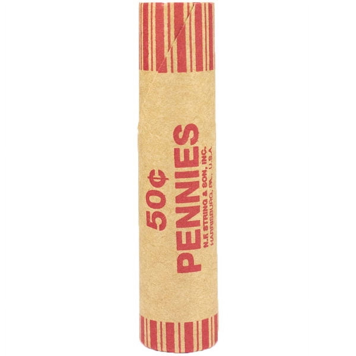 CONTROLTEK 50¢ Penny Crimped-End Coin Wrapper Kraft/Red 1000/Carton ...