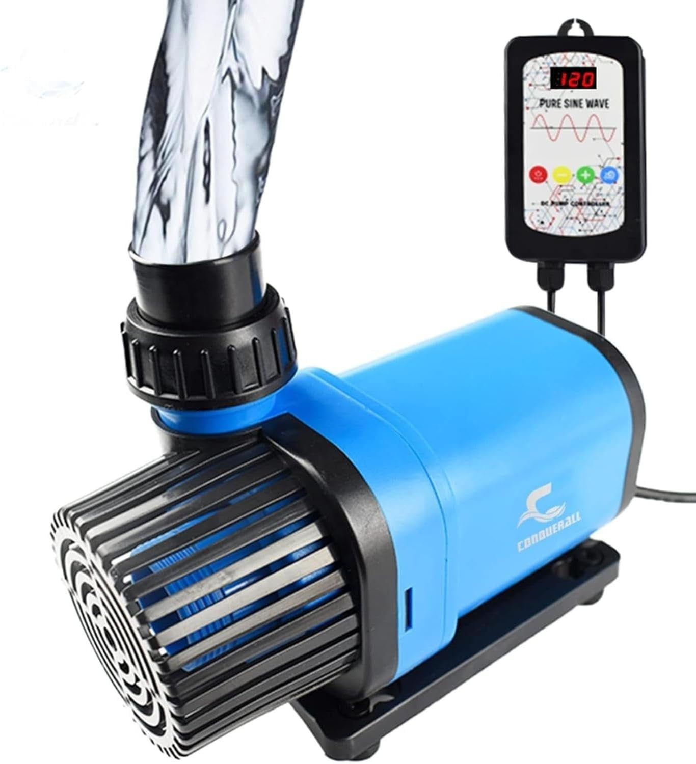 CONUERALL 90W 3690GPH Aquarium Return Pump 24V DC Water Pump Amphibious ...