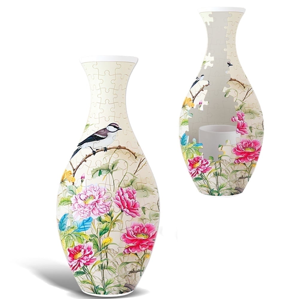 Puzzle Vase,3D Vase Puzzle with 160 3D Puzzle Pieces,Building Block Toy ...