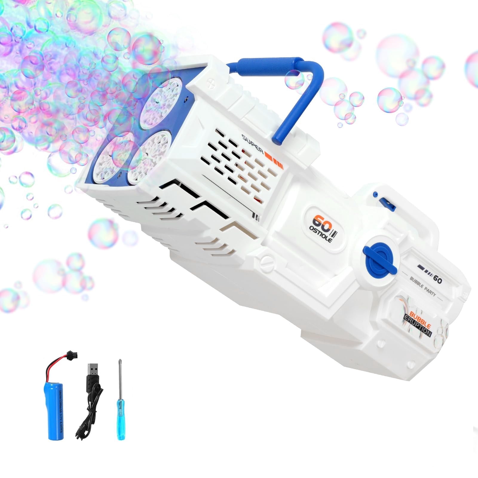 Bubble Machine 60 Holes Electric Automatic Bubble Maker with Lights ...