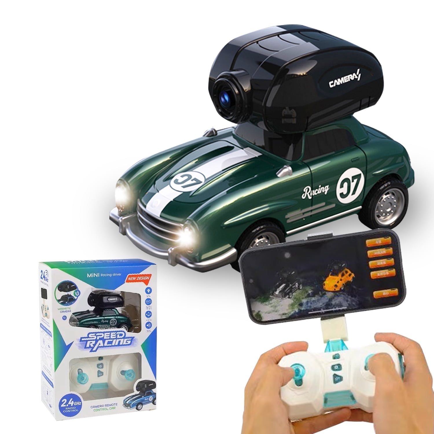 Mini Remote Control Car with Camera, FPV RC Car, Green - Walmart.com