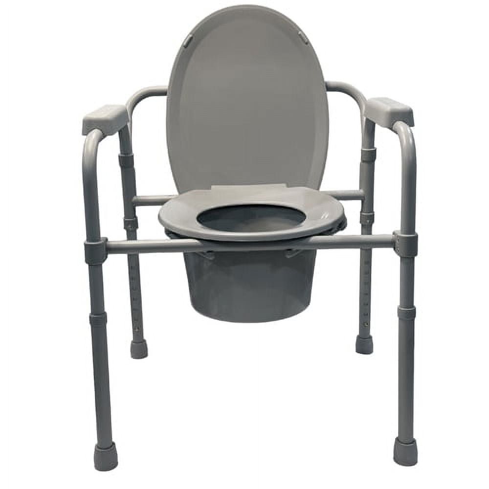 CONVENIENT COMMODE™ Folding Steel Commode with Elongated Seat, Case/3 ...
