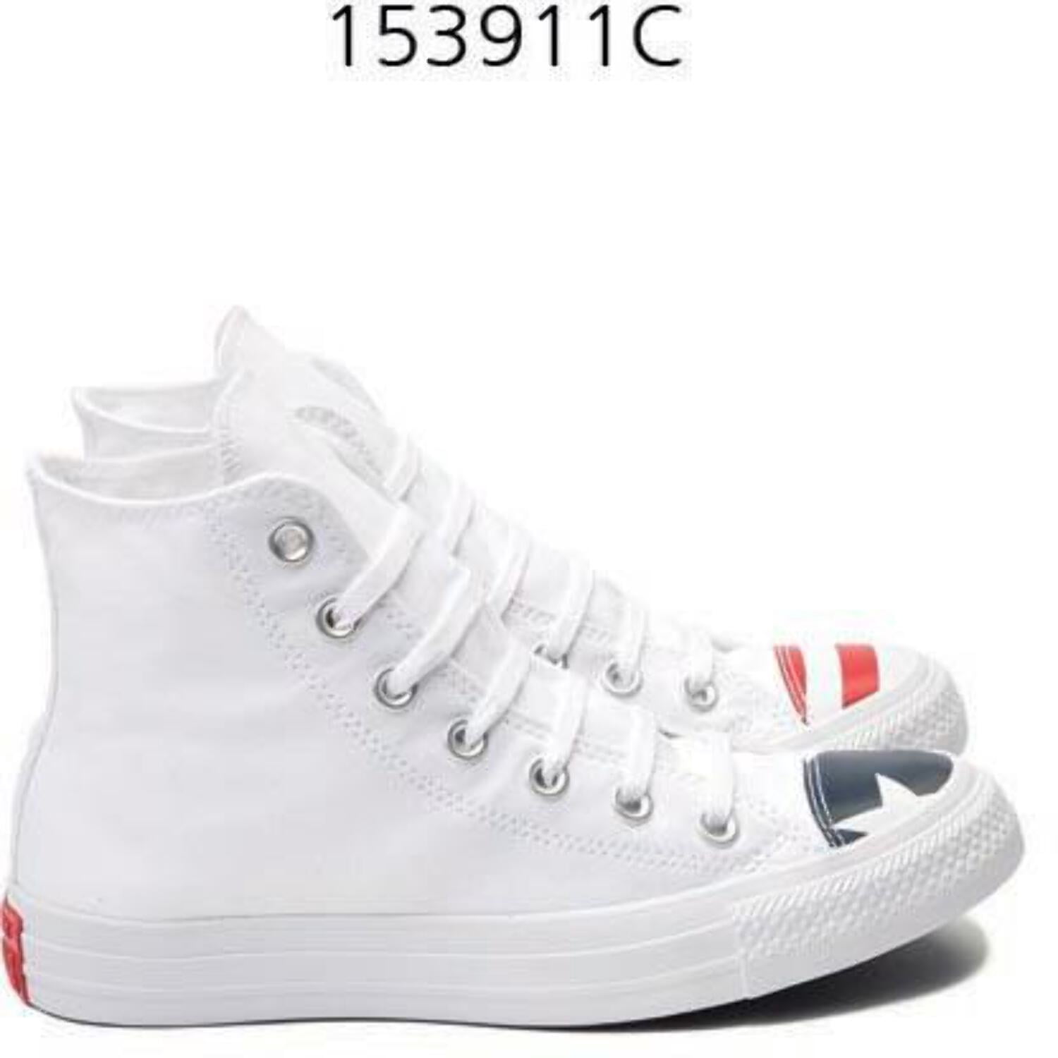 CONVERSE Chuck Taylor All Star High Flag Toe Sneaker White/Navy/Red ...