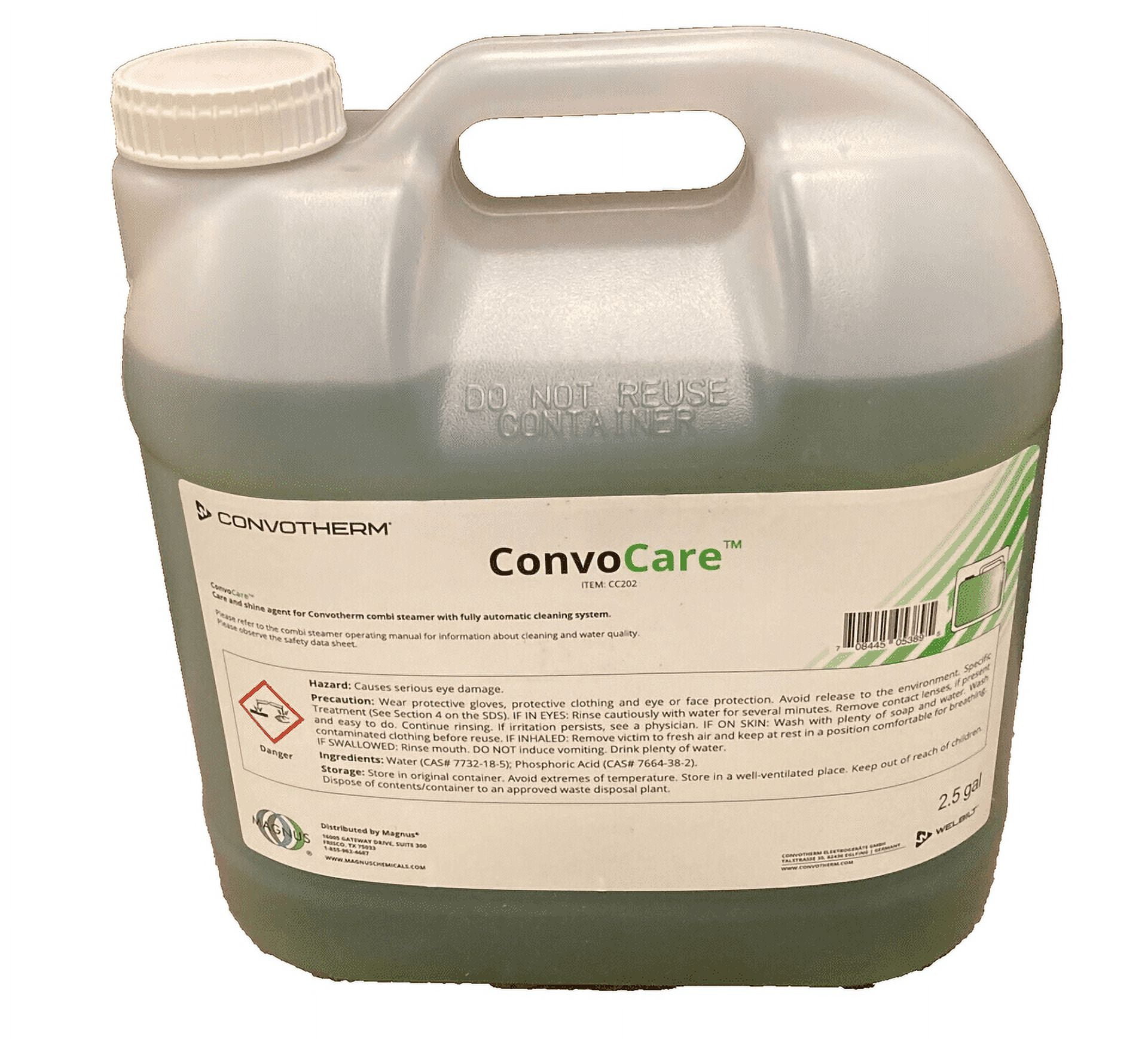 CONVOTHERM ConvoCare 2.5 Gallon Care agent for Convotherm combi steamer ...