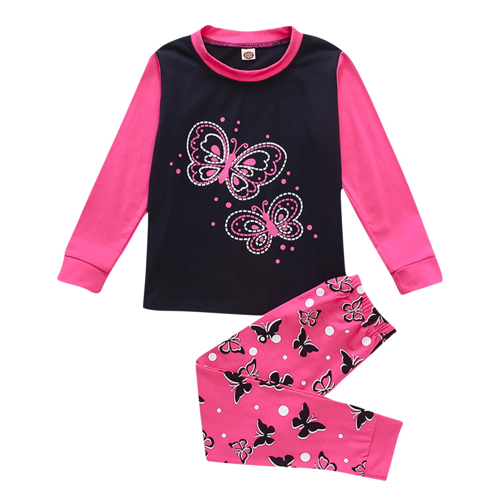 CONYUMN 6T Girls Clothes Baby Kids Girls Long Sleeve Butterfly Printed ...