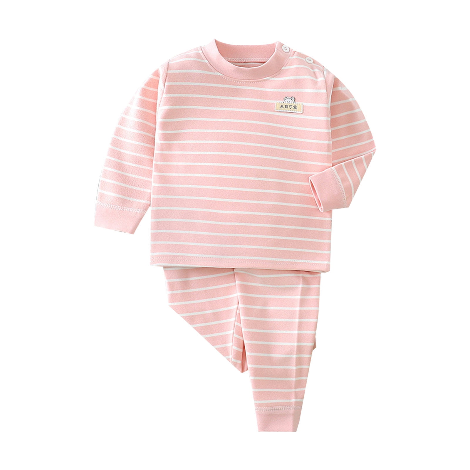 CONYUMN Clearance Kids Toddler Baby Pajamas Set Girls Boys Autumn Winter Striped Print Long ...