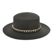 Yorcoten Summer Straw Beach Fedora Hat for Women Men Sun Panama Short ...