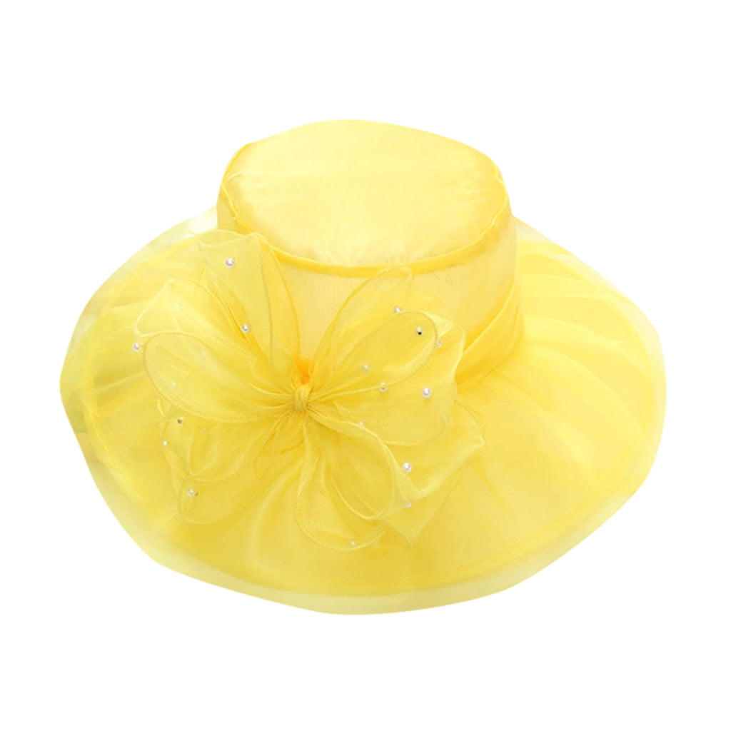 CONYUMN Organza Fascinator Hat Women Elegant Headdress Hat Tea Party ...