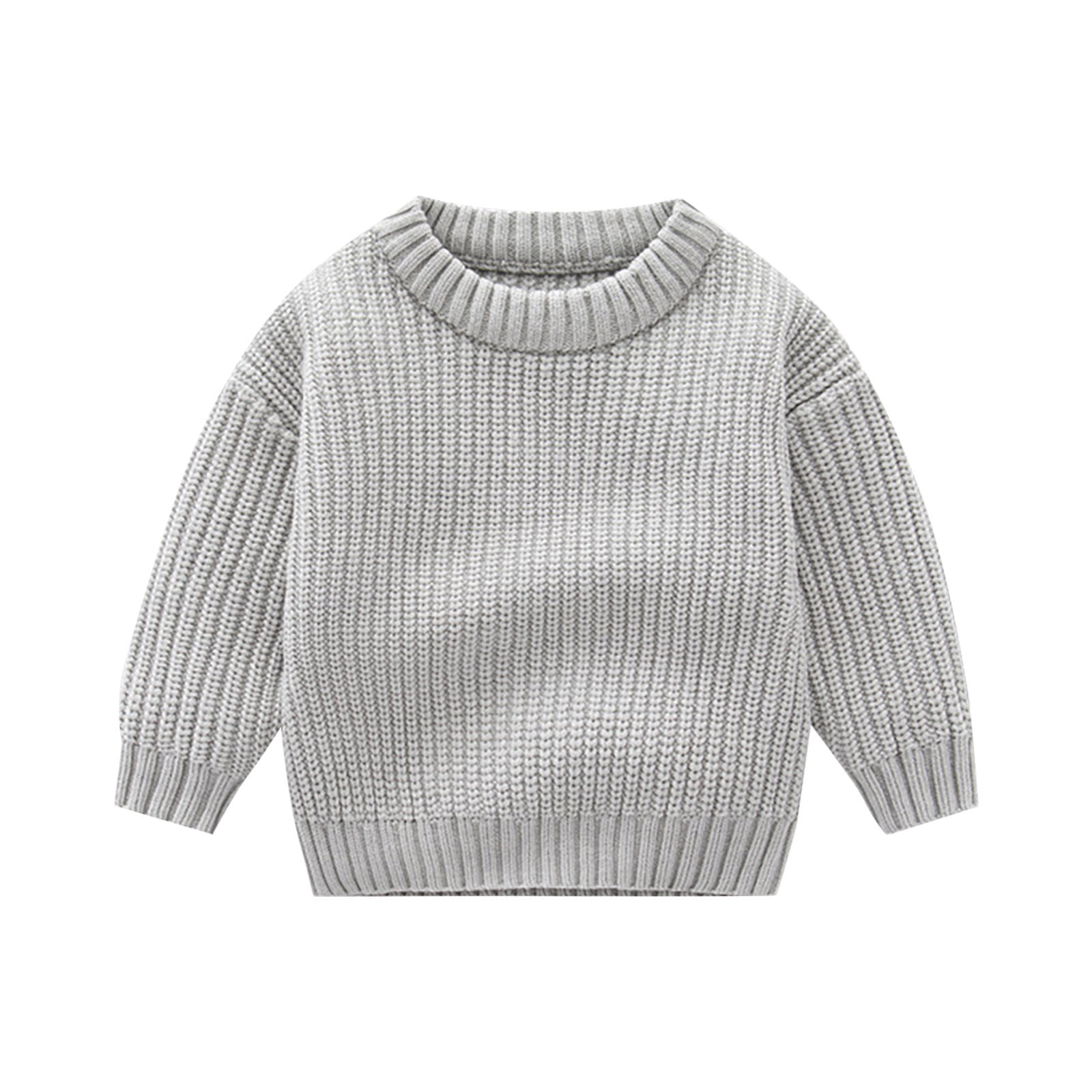 CONYUMN Toddler Kids Sweaters Girls Crew Neck Long Sleeve Ribble Knit ...