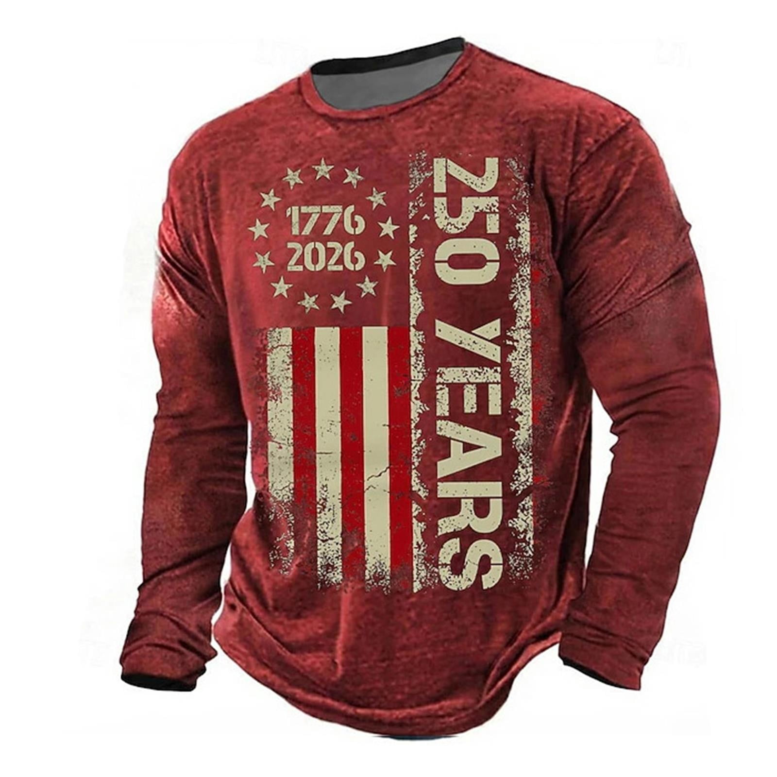 CONZONE 250 Anniversary Usa T Shirt For Men Independence Day Patriotic ...