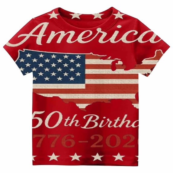 CONZONE 250 Anniversary Usa T Shirts For Child Kids Boys Letter Print ...