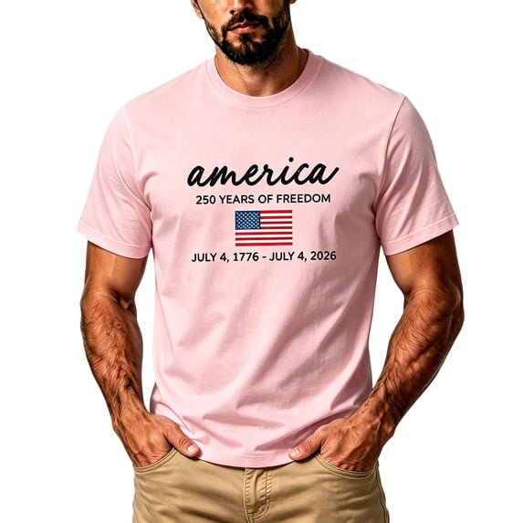 CONZONE 250 Anniversary Usa T-Shirts For Men Short Sleeve Crew Neck ...