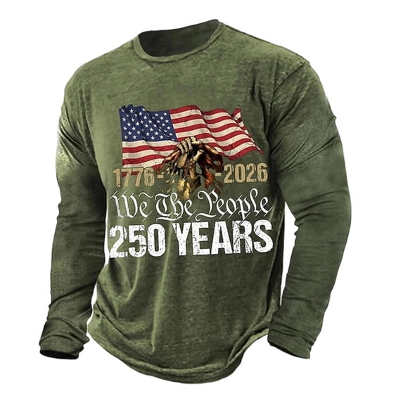 CONZONE 250Th Anniversary Usa T Shirt For Men Graphic Print Crew Neck ...