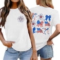 CONZONE 250Th Anniversary Womens Summer Tops Short Sleeve Bow Usa Flag ...