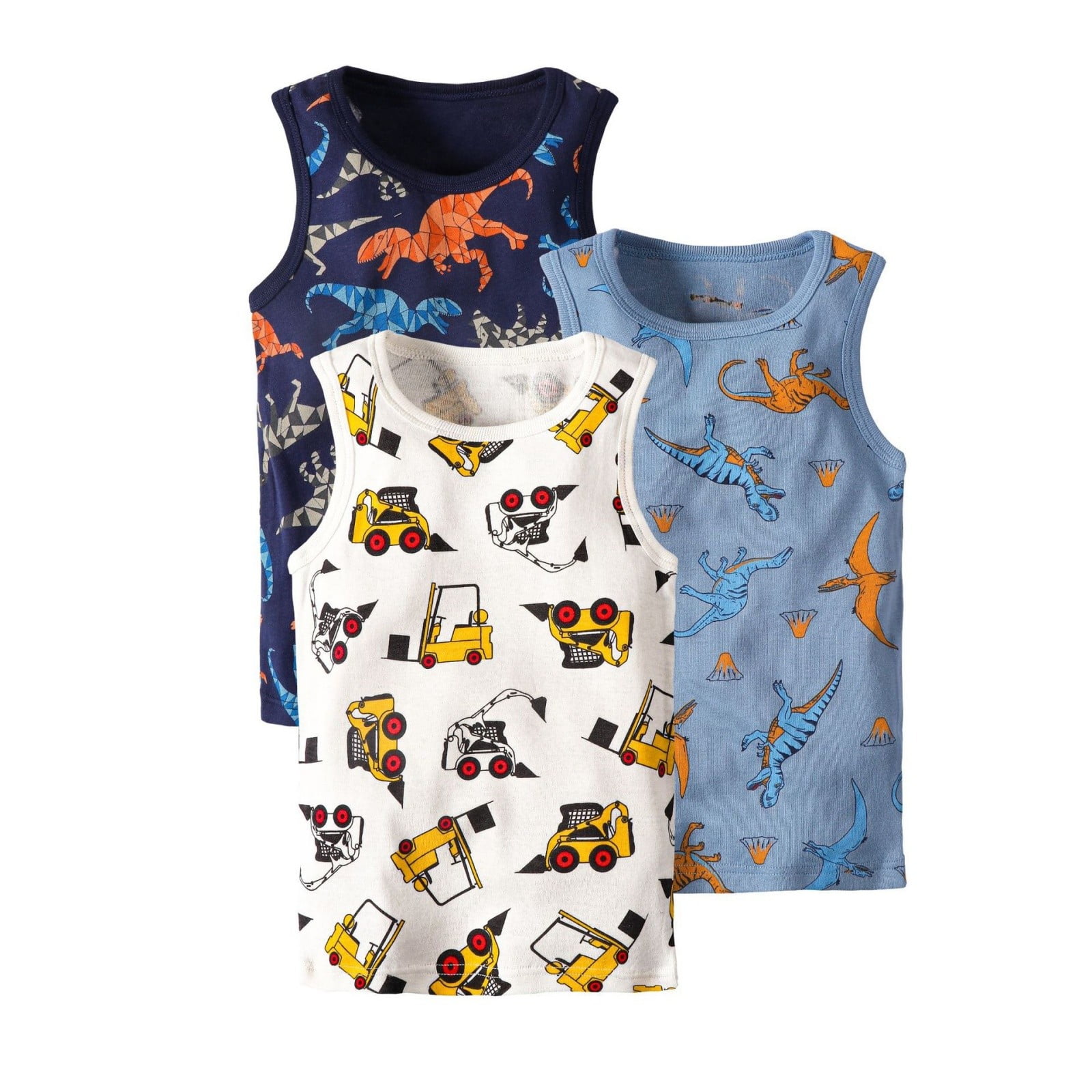 CONZONE 3 Pack Toddler Boys Base Vest Cartoon Graphic Sleeveless Tank ...