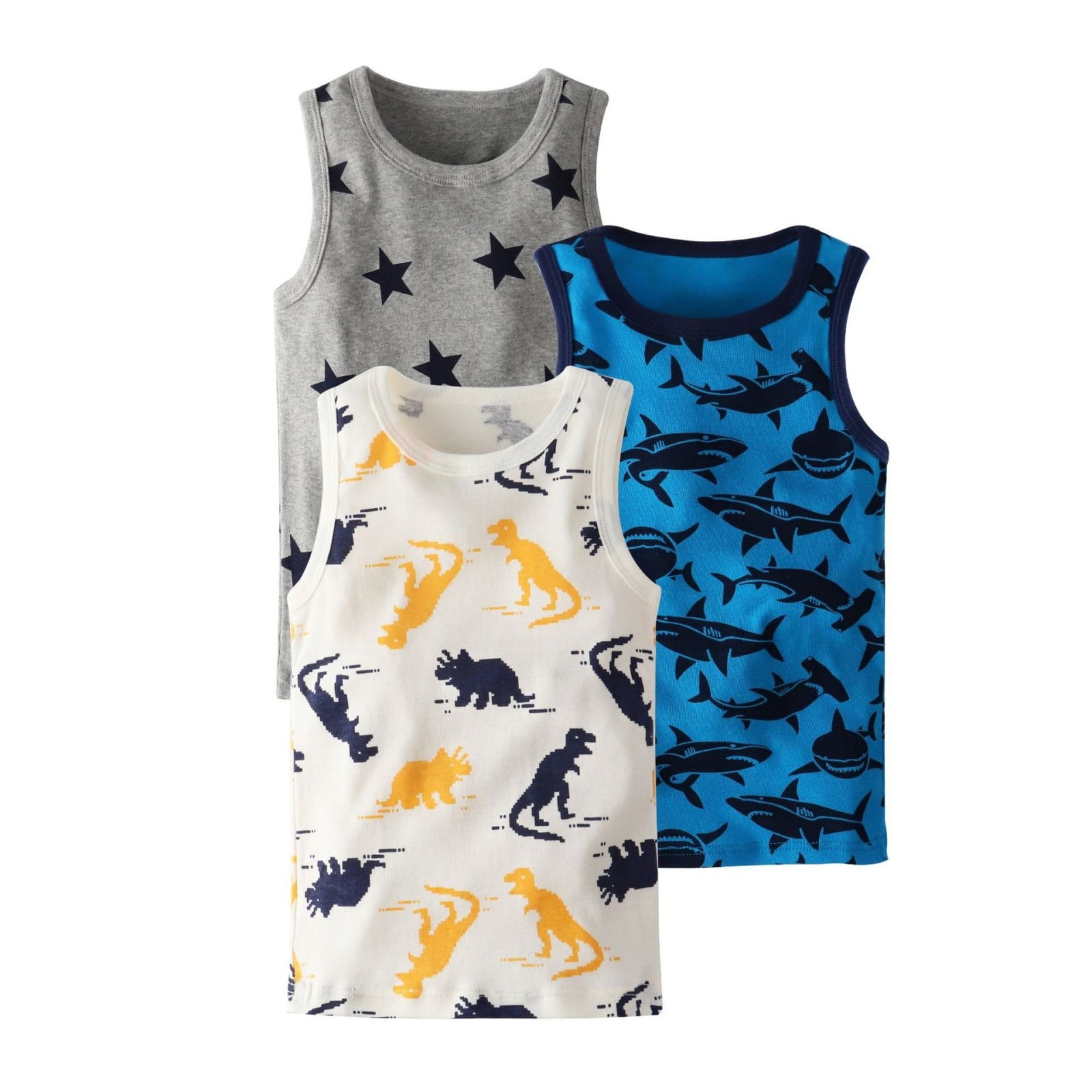 CONZONE 3 Pack Toddler Infant Boys Base Vest Cartoon Graphic Sleeveless ...