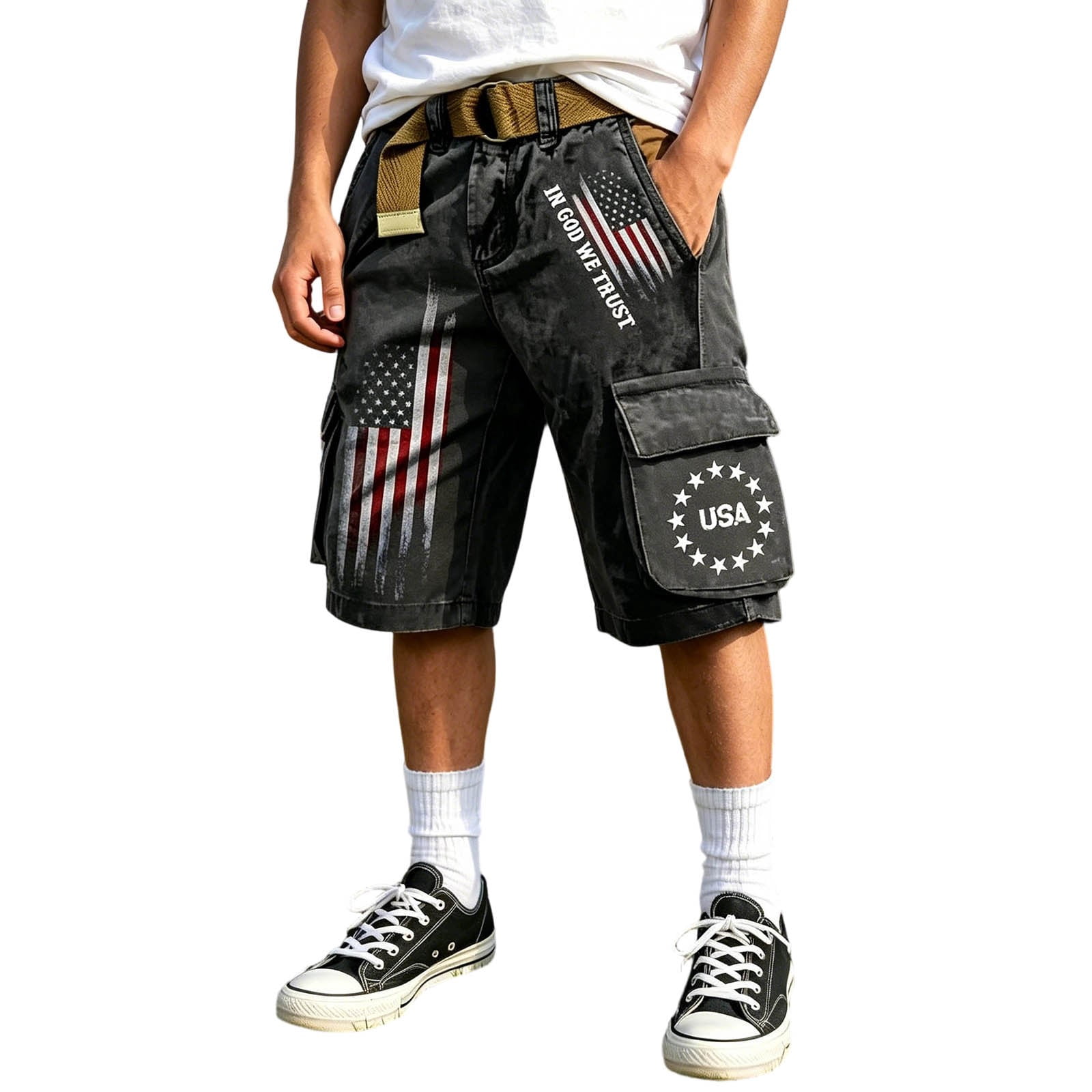CONZONE 4Th Of July Boys Cargo Shorts Independence Day Cargo Shorts For ...
