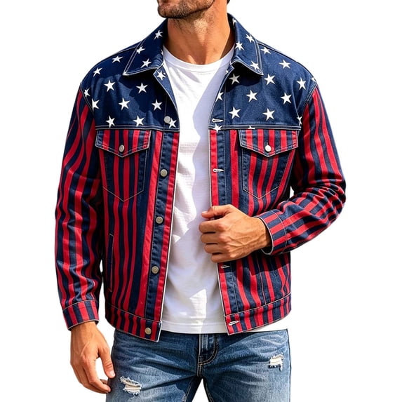 CONZONE 4Th Of July Mens Jackets Independence Day Jacket for Men ...