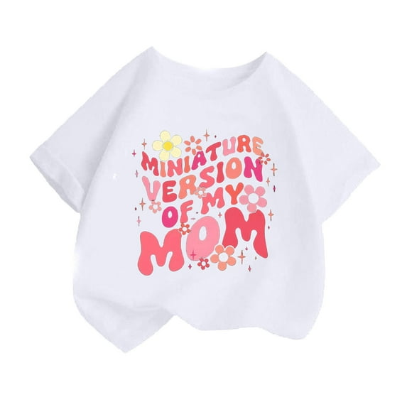 CONZONE Baby Girls Short Sleeve T-Shirts Casual Letter Graphic Tee ...