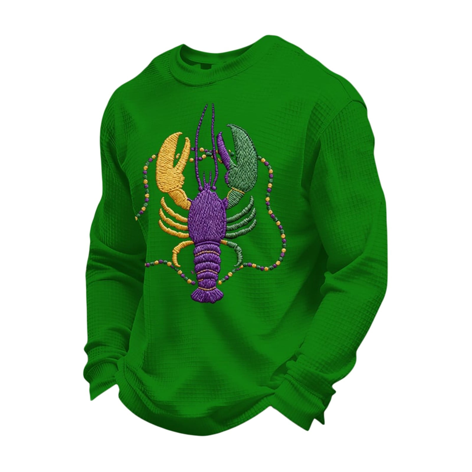 CONZONE Carnival Men's T-Shirts Long Sleeve Mardi Gras T Shirts for Men ...