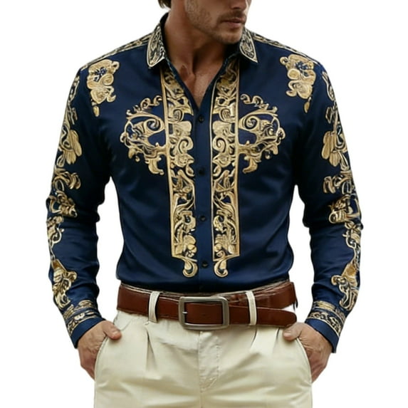 CONZONE Carnival Mens Buttons Down Shirts Long Sleeve Shirts For Men ...