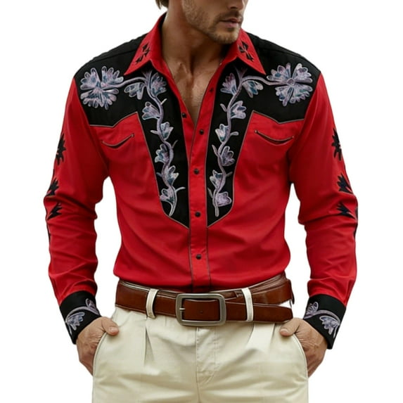CONZONE Carnival Mens Buttons Down Shirts Long Sleeve Shirts For Men ...