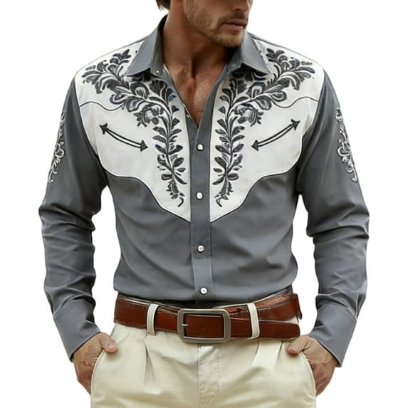 CONZONE Carnival Mens Buttons Down Shirts Long Sleeve Shirts For Men ...