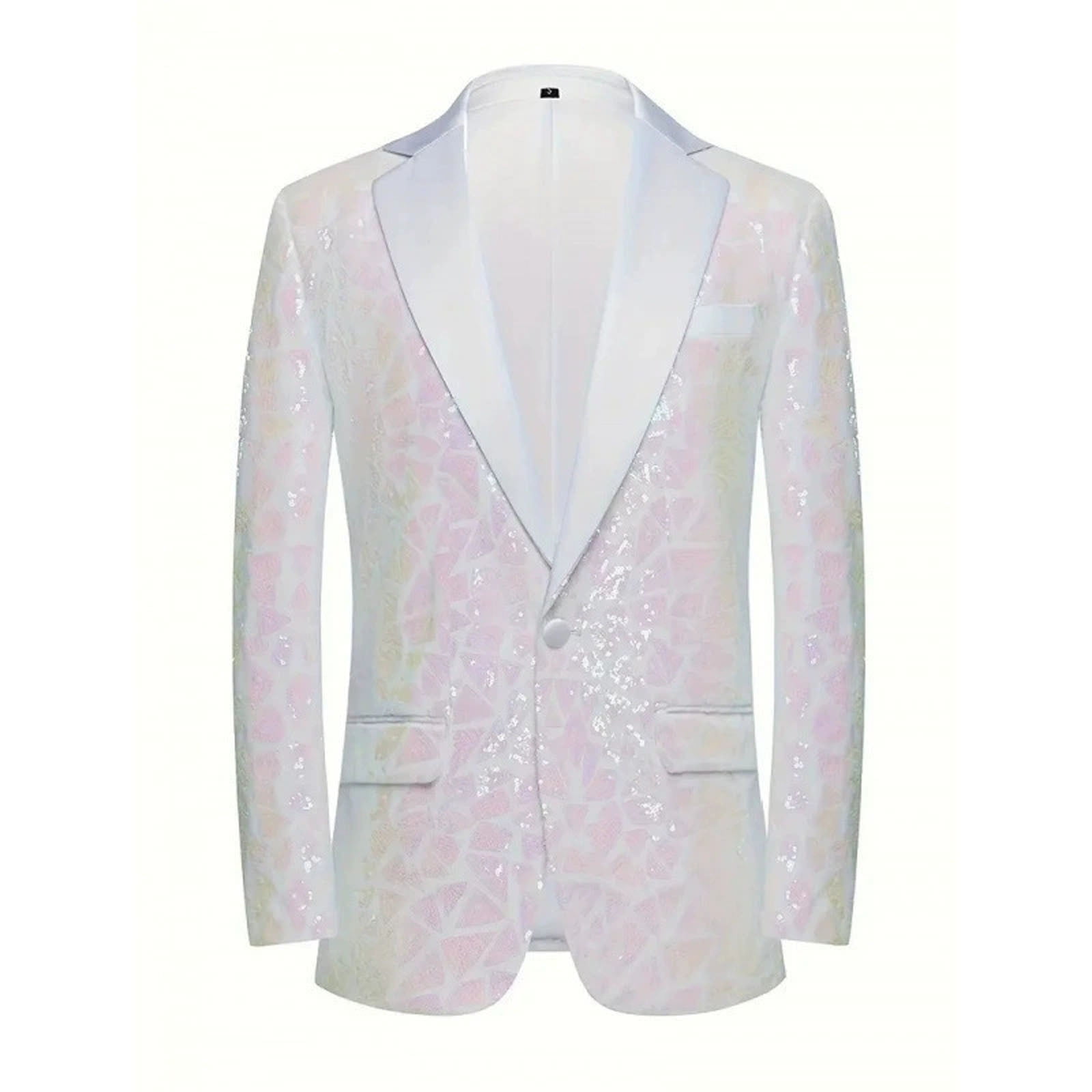 CONZONE Carnival Mens Sequins Blazer Casual Suit Jacket for Men Shiny ...