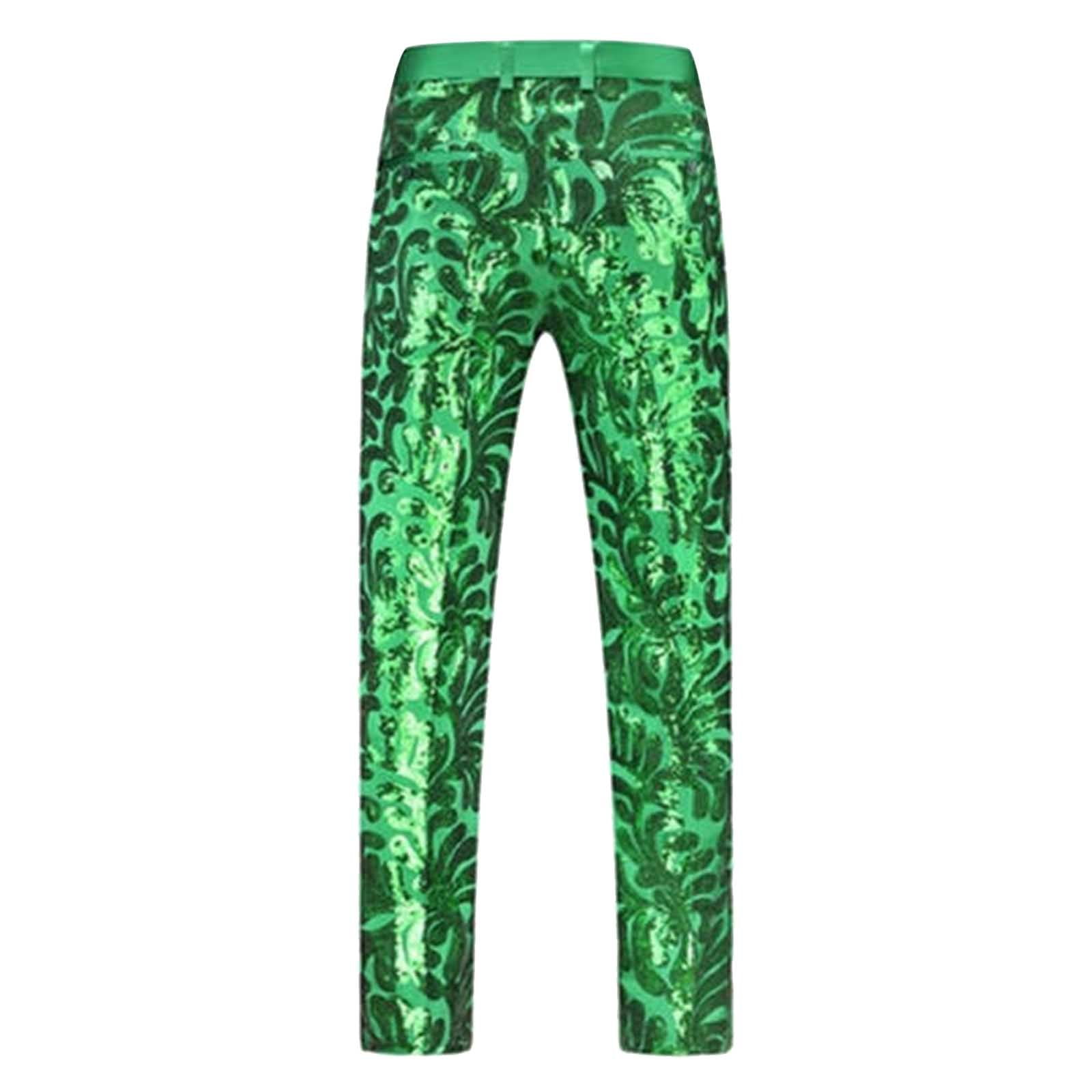 CONZONE Carnival Mens Suit Pants Wide Leg Stage Performance Pants for ...