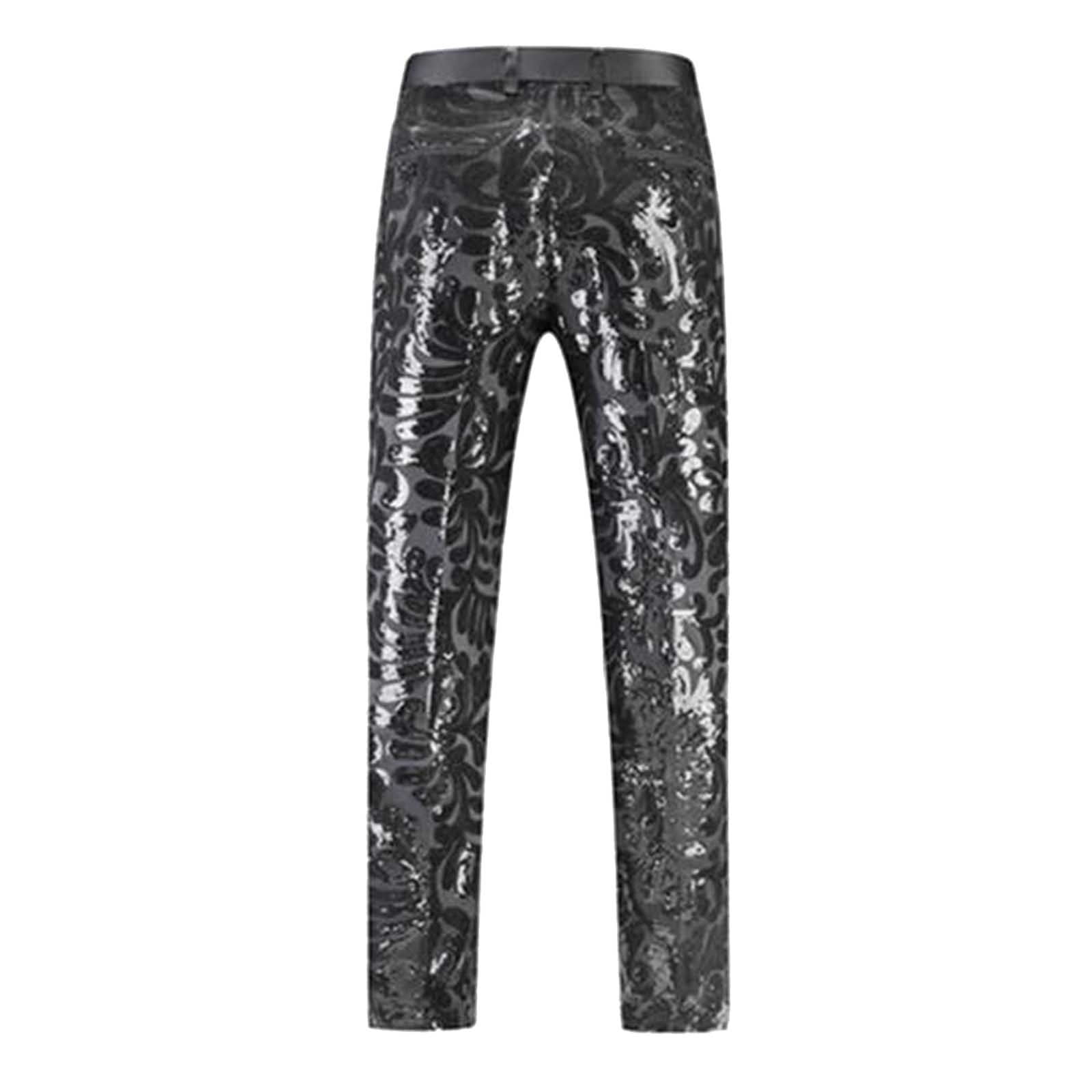 CONZONE Carnival Mens Suit Pants Wide Leg Stage Performance Pants for ...