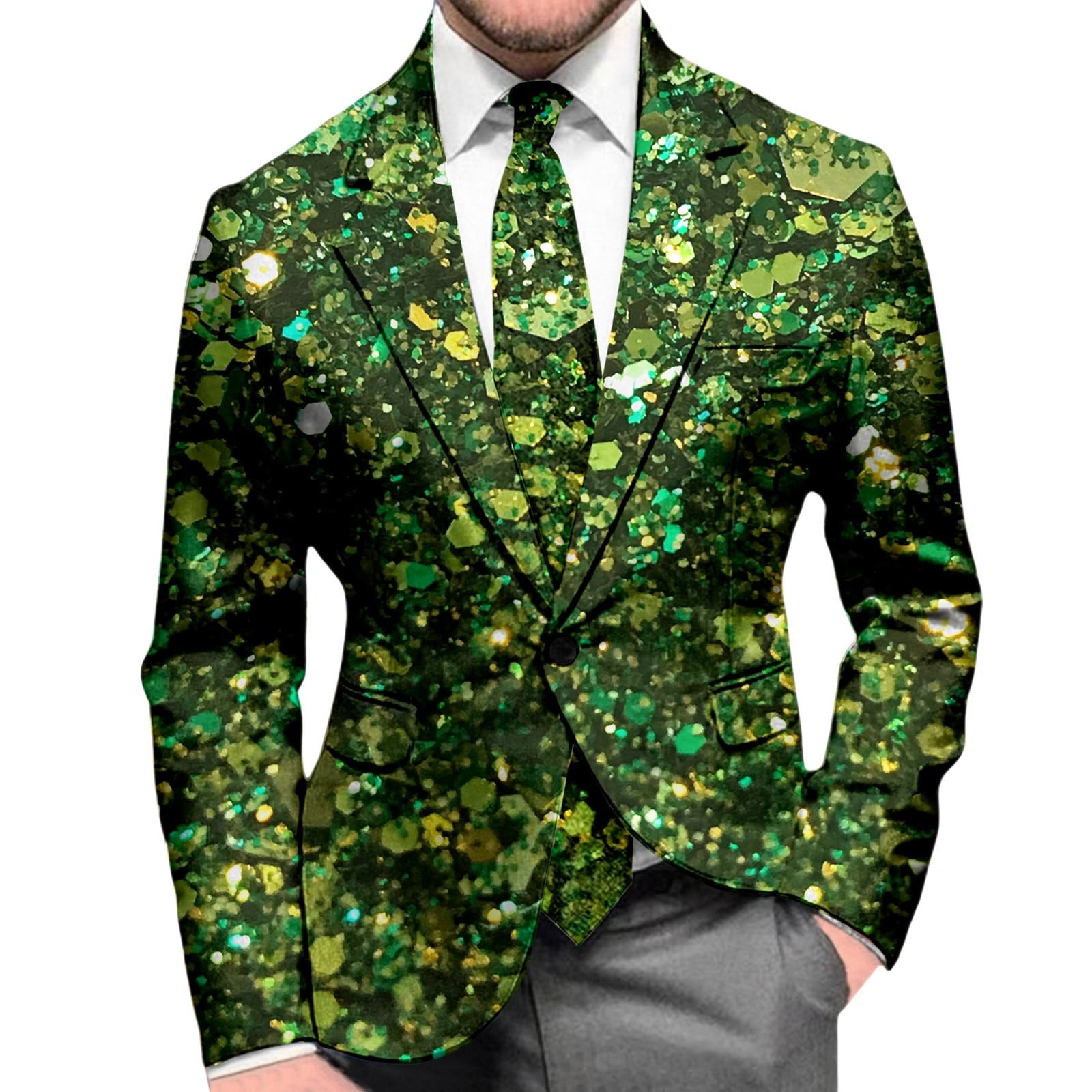 CONZONE Carnival Suit Jacket for Men Casual Mens Blazer Fashion Graphic ...