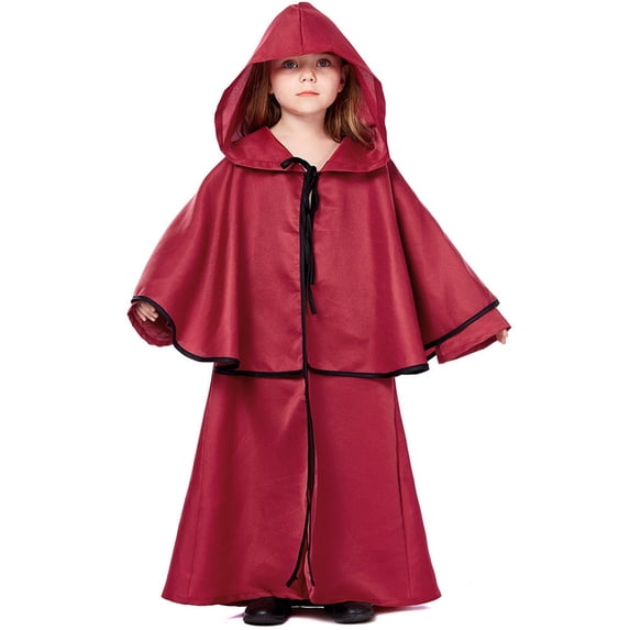 CONZONE Carnival Toddler Baby Girls Cape Cloak Solid Color Hooded Thobe ...